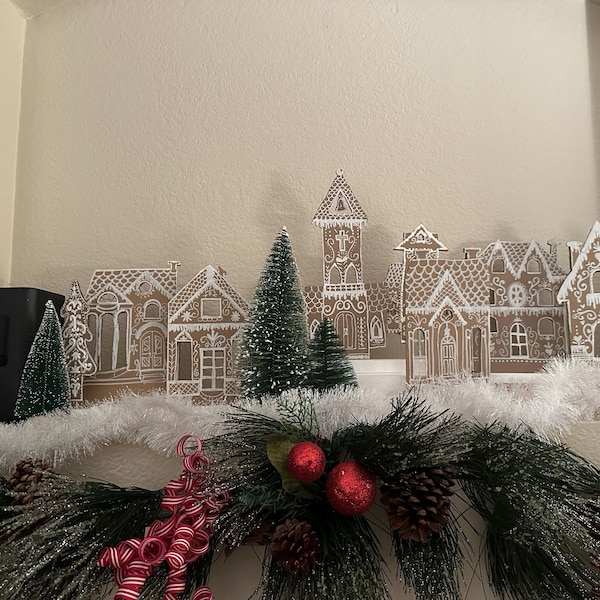 Mantle Gingerbread Houses/village Template. Printable Trace and Cut ...