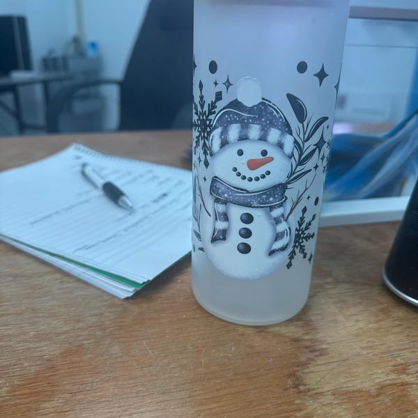 Snowman Winter Christmas UV DTF Transfer 16oz Libby Glass Can Wrap ...