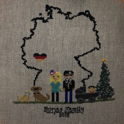 Germany Map Cross Stitch Pattern German Needlepoint Pattern ...