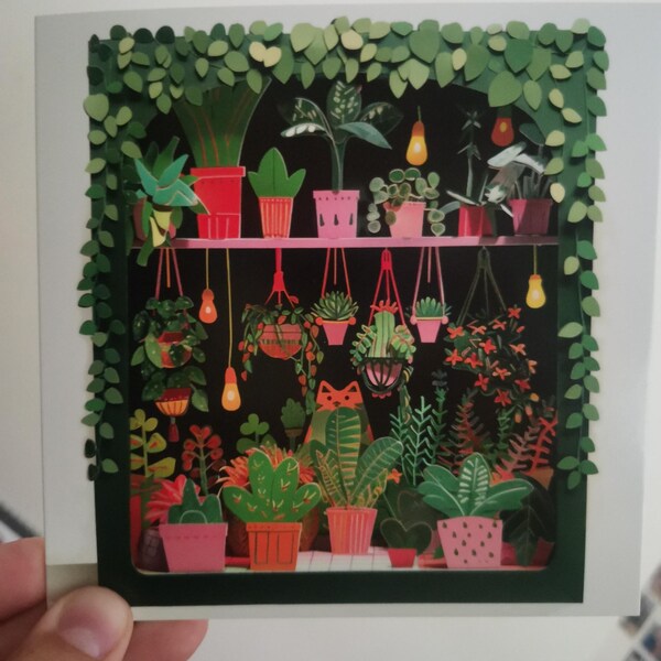 Deep Forest Green Horizon Card, 2D Print Greeting UK, Happy Birthday ...