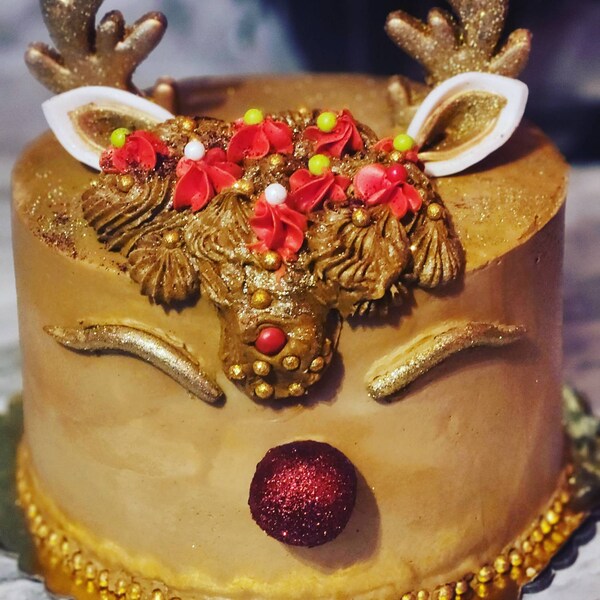 Fondant Reindeer Cake Topper Set - Etsy