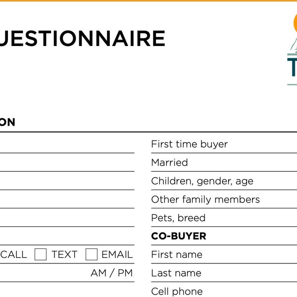 Getting to Know You, Client Intake, Client Questionnaire, Know Your ...