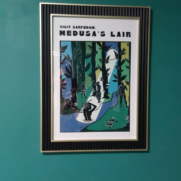 Icarus Greek Mythology Print, Graphic Minimalist Wall Art, the Fall of ...