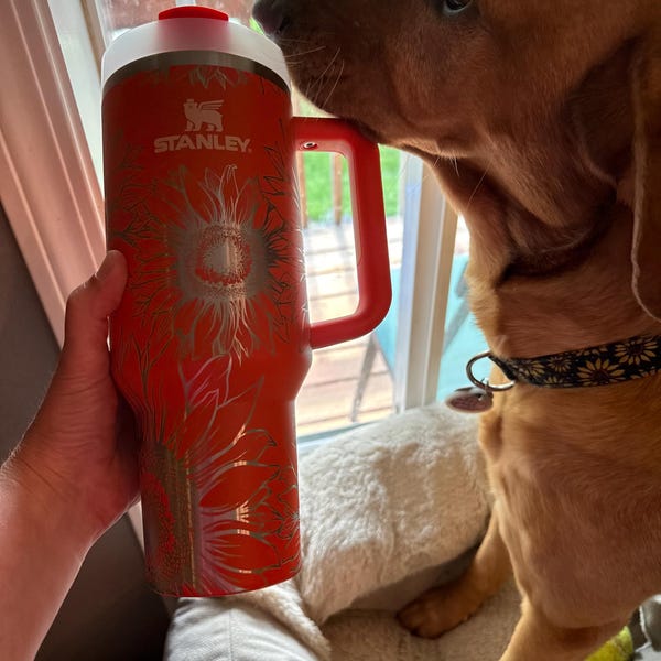 Engraved Stanley Tumbler, Laser Engraved Stanley, Flower Tumbler ...