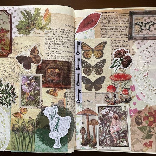 Cottage Core Themed (40 Piece) Junk Journal Kit - Scrapbooking ...