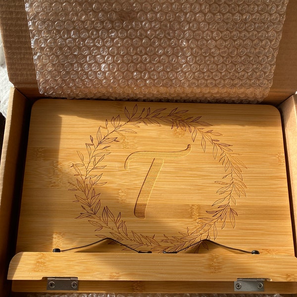 Personalized Book Stand - Engraved Bamboo Recipe Stand - Wooden Book ...