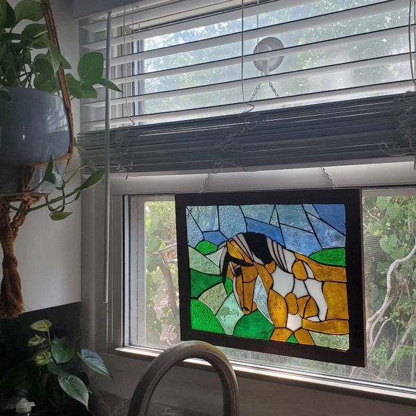 Stained Glass Mosaic Columbines Window Suncatcher - Etsy