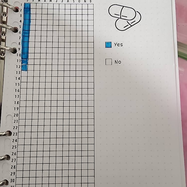 Medication Yearly Tracker - PRINTABLE Journal Page - Medication Tracker ...