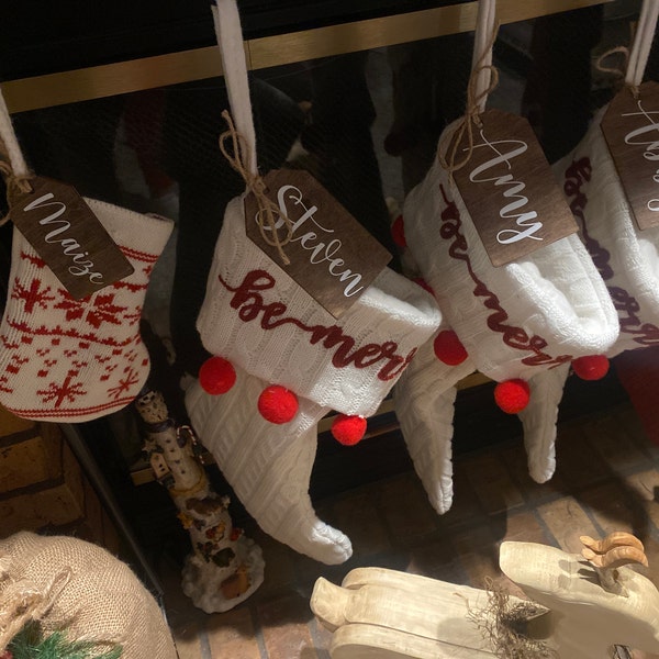 Personalized Christmas Stocking Tags HIGH QUALITY Christmas Stocking ...