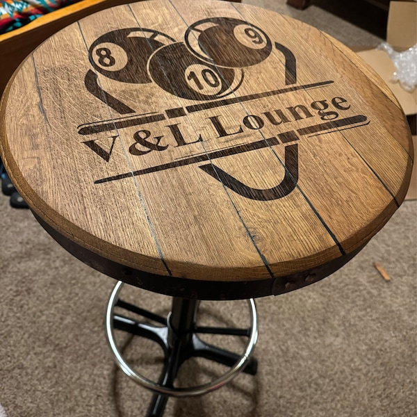 Pub Table 42" Tall With Footrest - Laser Engraved - Etsy