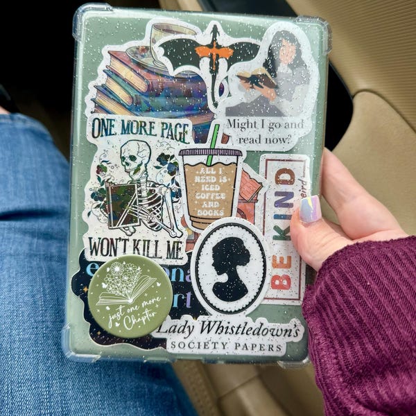 A Reader Lives a Thousand Lives, Stickers for Kindle/laptop, Book Lover ...