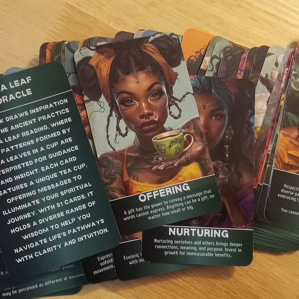 Tea Leaf Oracle Card Deck With Guidebook | 51 Tarot-sized Cards ...