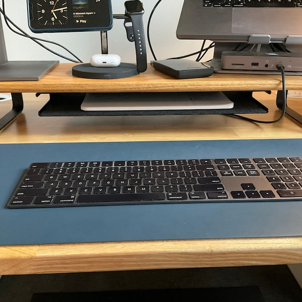 Modern Steel Desk Shelf Leg: Matte Black Monitor Stand Base - Etsy