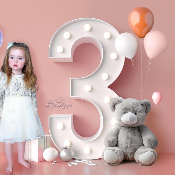 Digital First Birthday Backdrop Background One Year Birthday Background ...