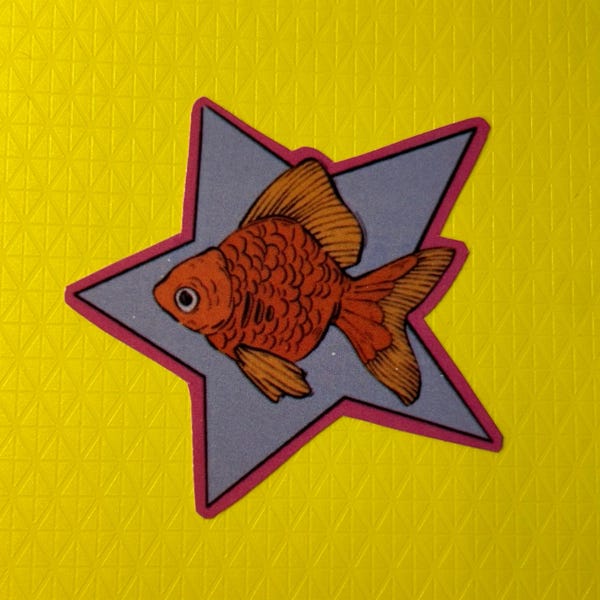 Goldfish Star Sticker | Glossy and Waterproof - Etsy