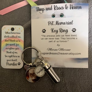 Pet Memorial Keychain Pet Cremation Keychain With Custom Photo | Etsy