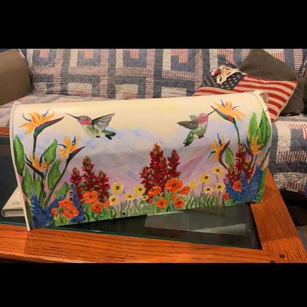 Hand Painted Mailbox, Medium Mailbox, Wildflowers, Wildlife, Floral, Artistic, Unique Designs ...