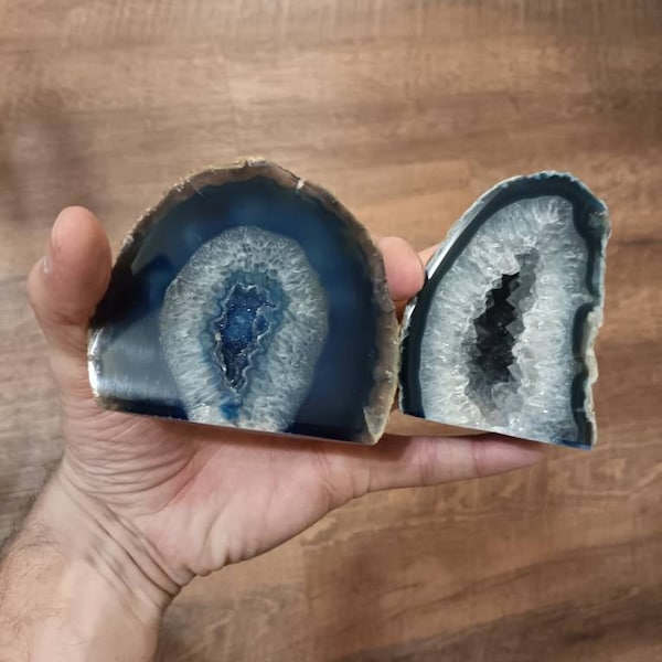 Blue Agate Geode, Brazilian Agate Geode, Geode, Crystal, Blue, Natural ...