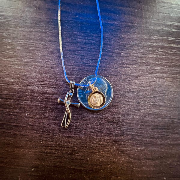 14 Kt Solid Gold Tiny Medals Miraculous Medals Pendant /medalla Virgen La Miraculosa 14 Kt Solid ...