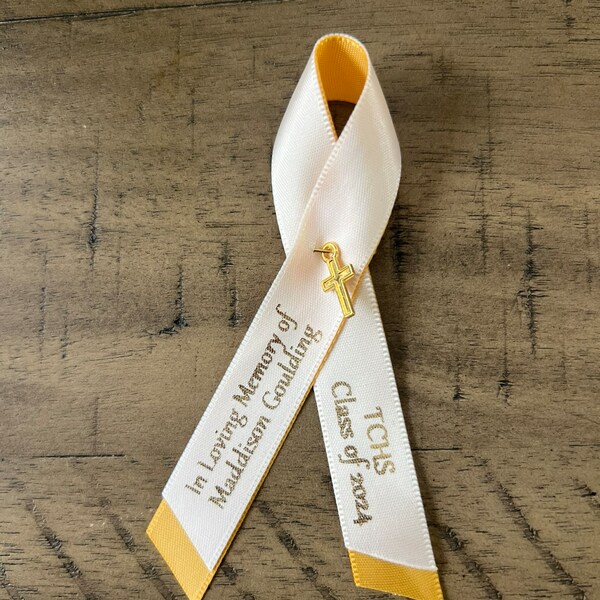 Custom Memorial Ribbons Pinned and Ready to Wear , Lapel Ribbons ...