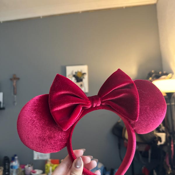 Red Disney Ears, Disney Ears, Red Velvet Ears, Disney Ears Headband ...