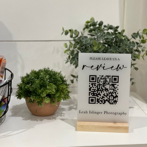 Review QR Code Sign, Review Sign, Signs for Businesses, Personalized ...