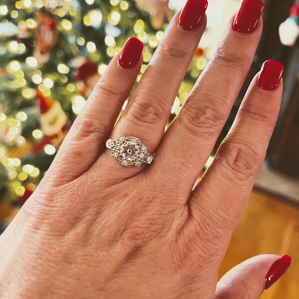 Wide Scatter Band Ring, Flush Set Round Moissanite Diamond Band, Half ...