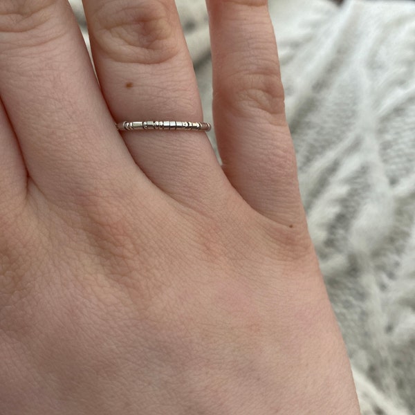 CUSTOM Morse Code Ring, Personalized Morse Code Ring, Any Word, Date ...