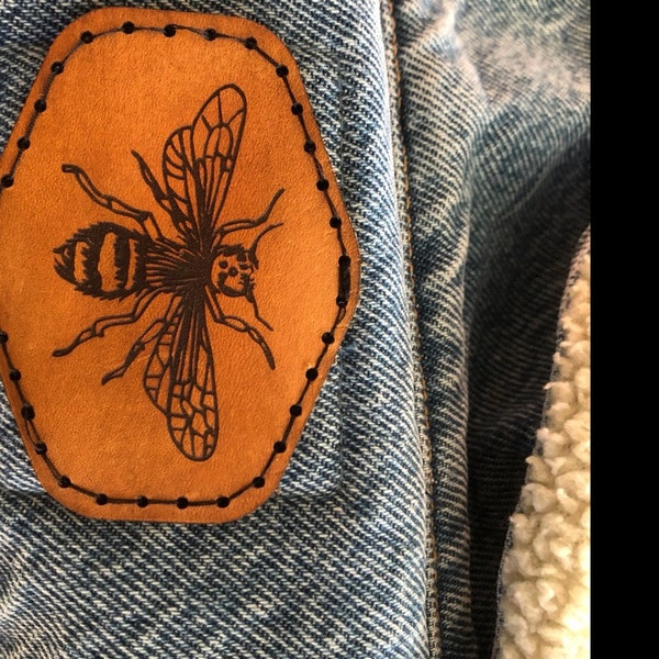 Honey Bee Patch, Vintage Style Leather Patch Outdoor Gift Bee Patch ...