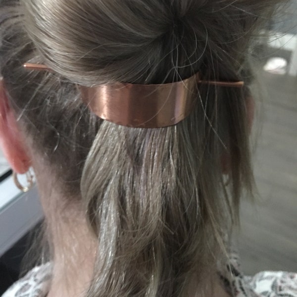 Bun Holder Hair Cuff Modern Hair Clip Brass Hair Slide Statement Hair ...