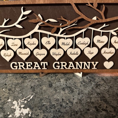 Family Tree Hanging Heart 3D Wall Hanging Decoration or Gift - Etsy