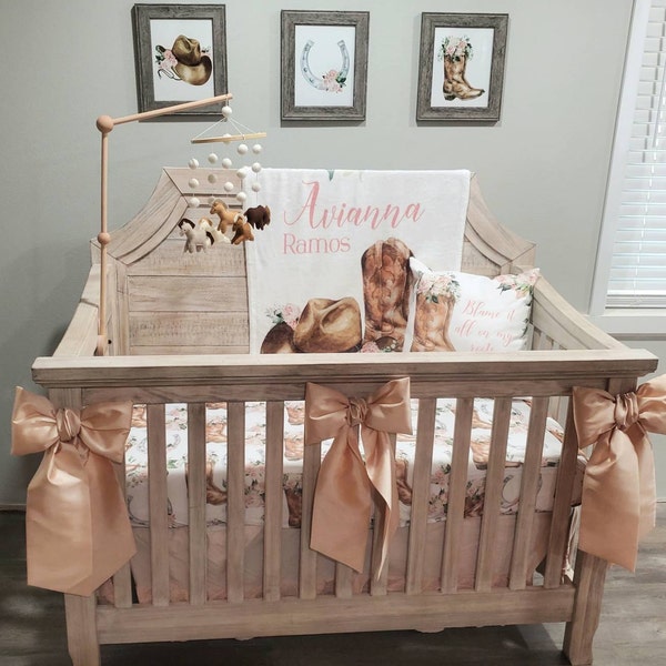 Western Crib Bedding Set, Baby Girl Crib Bedding Set, Cowgirl Nursery ...