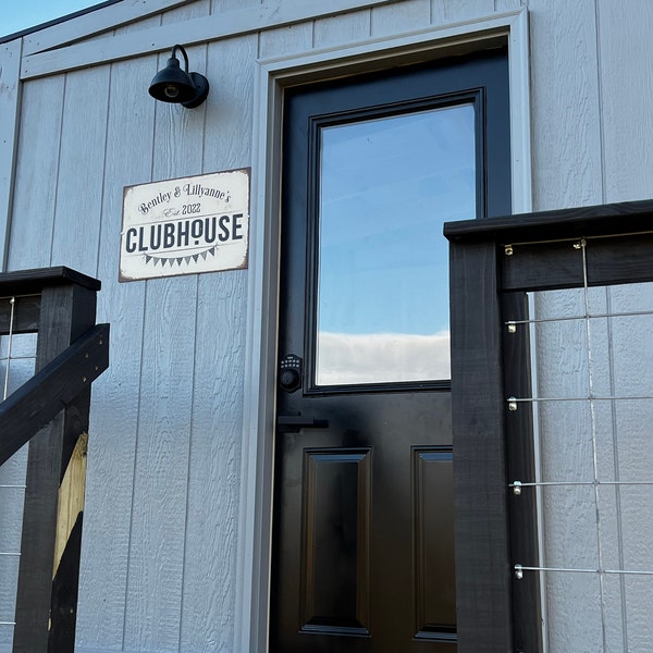 Personalized Clubhouse Sign for Playrooms or Treehouses, Vintage ...