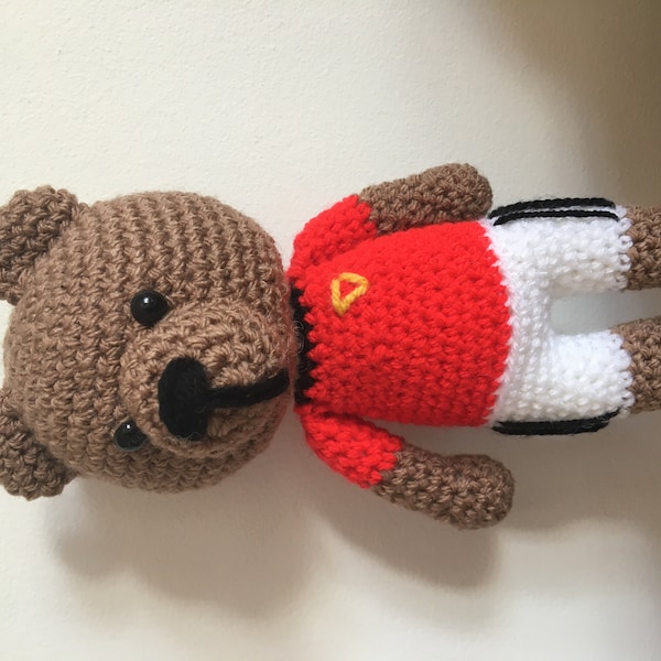 Crochet Manchester City Teddy Bear, Customisable Football Team Gift ...