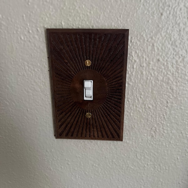 Customizable Walnut Light Switch Plate Cover for Wall Art Natural Wood ...
