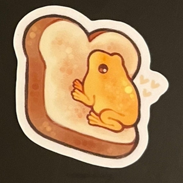 Froggy Bread Sticker / Toad Toast Sticker / Cute Frog Sticker / Laptop ...