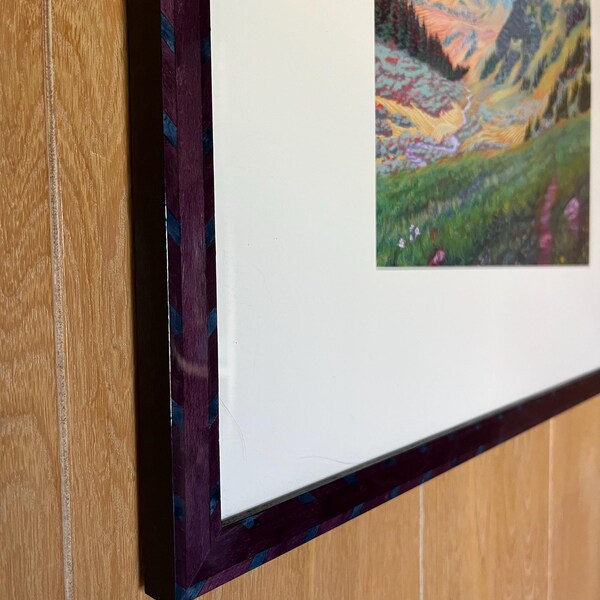 Inlaid Wood Picture Frames Patterned Color Burl Funky Eclectic Mid ...
