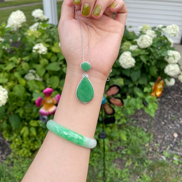 Ice Lavender Jade Pea Pod Pendant, Purple Jade Pendant, Natural Grade A ...