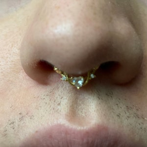 14g Burnished Gold Industrial Barbell Arrow With Stone Industrial ...