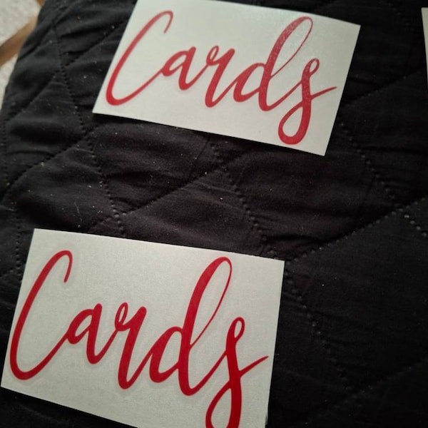 Cards Decal - Wedding Card Box Decal - Decal Only - Wedding Decal ...