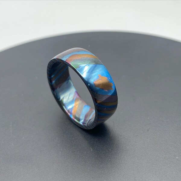 Mokume Gane Copper Square Bar: 120mmx10mmx25mm, Twist Pattern, Three ...