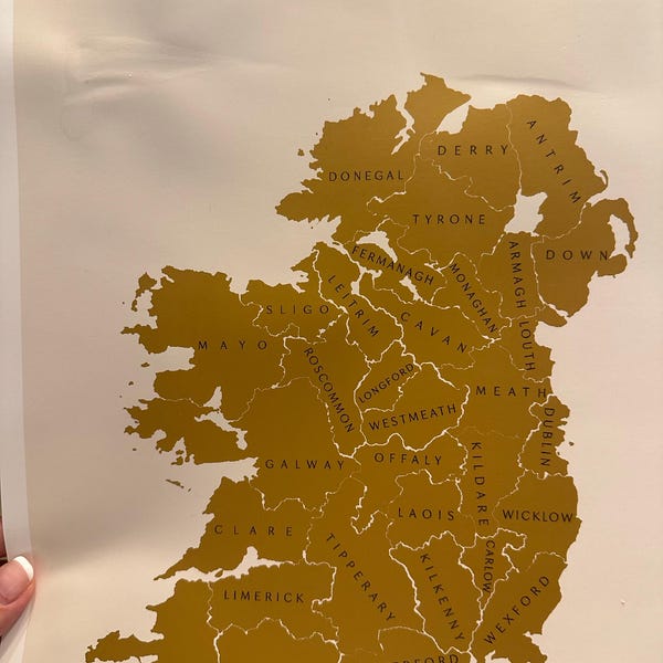 Scratch-able Ireland Map - 32 County Map of Ireland for Your Irish ...