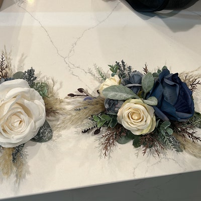 Floor Free Standing Arch Arrangement Aisle Flowers White Boho Pampas ...