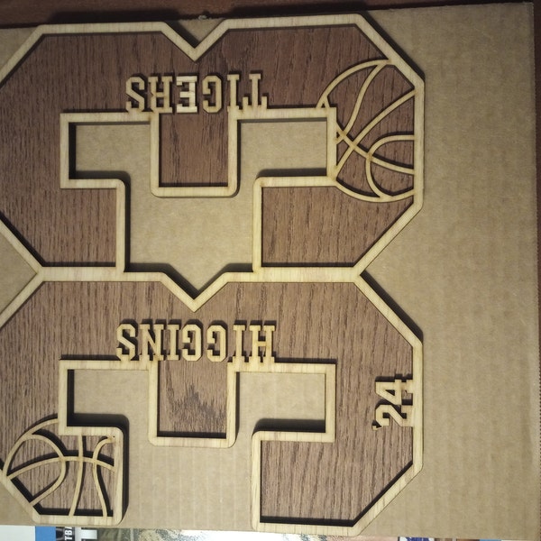 Custom Athlete Number Plaque, Homecoming Gift, Sports Number Wood ...