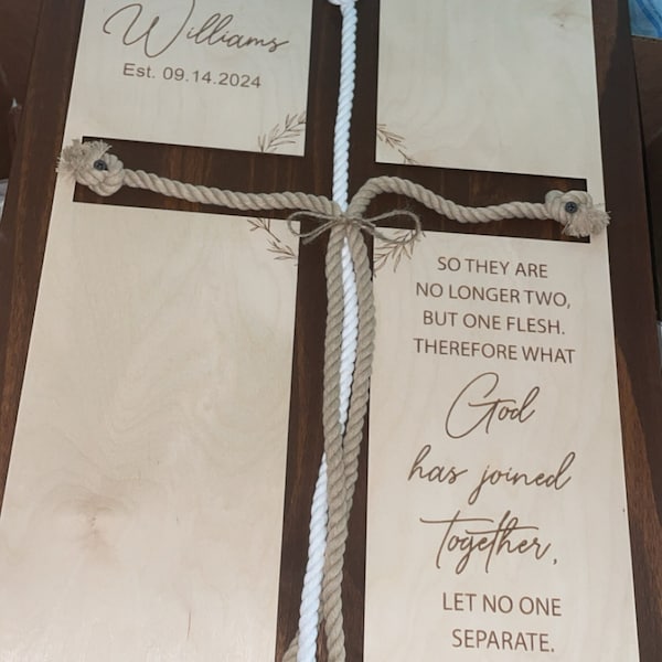 ENGRAVED, Matthew 19:6 Unity Ceremony Sign, Personalized Gift for ...