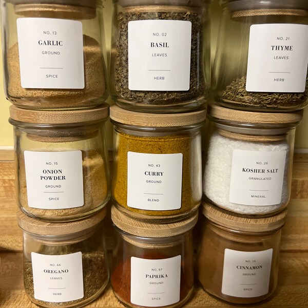 Minimalist Pantry Labels for Food Storage Containers - Waterproof & Oil ...