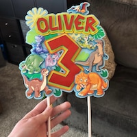 Dinosaur Gigantosaurus Cake Topper and Birthday Banner Custom Dinosaur ...