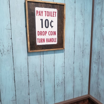 Pay Toilet 10c Wooden Sign - Etsy