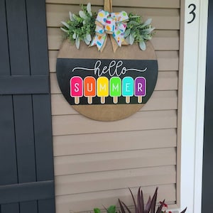 Summer Front Door Decor Hello Summer Popsicles Summer Door Hanger ...