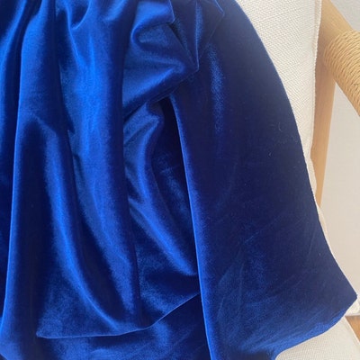 Royal Blue Velvet Fabric by the Yard, Royal Blue 4-way Stretch Velvet ...